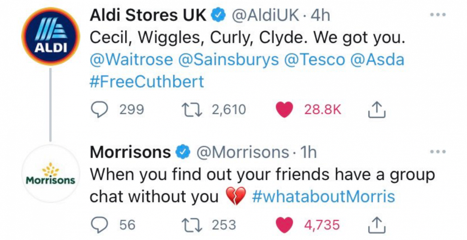 Marks and Spencer shares meme in response to Aldi's 'Free Cuthbert ...